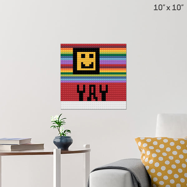 smiley face Wall Poster - Build Your Own with Bricks! - BRIK