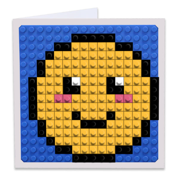 Smiley Pixel Art Build-On Greeting Card | BRIK