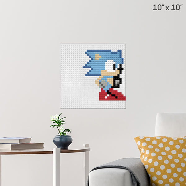 Sonic The Hedgehog 8-Bit Wall Poster - Build Your Own with Bricks! - BRIK