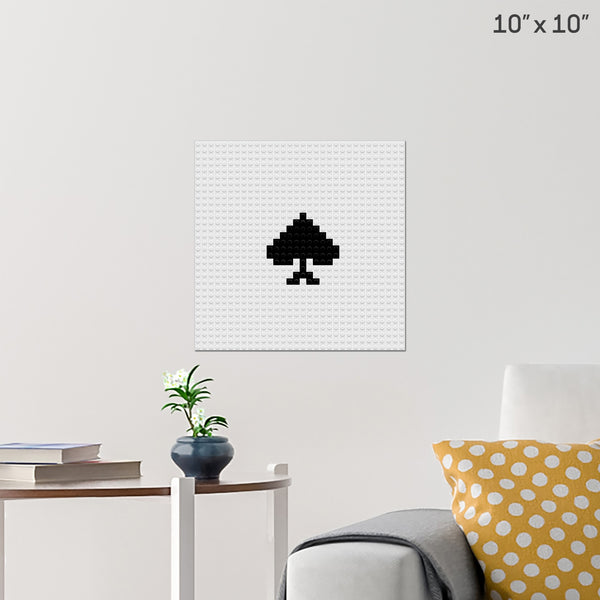 Spade Pixel Art Wall Poster - Build Your Own with Bricks! - BRIK