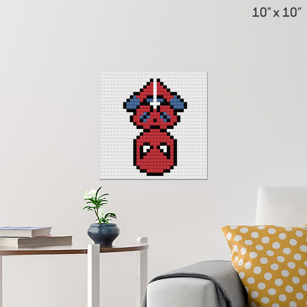 Spider Man Pixel Art Wall Poster - Build Your Own with Bricks! - BRIK