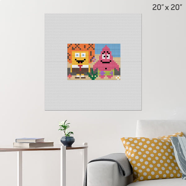 SPONGEBOB and PATRICK Full Wall Poster - Build Your Own with Bricks! - BRIK