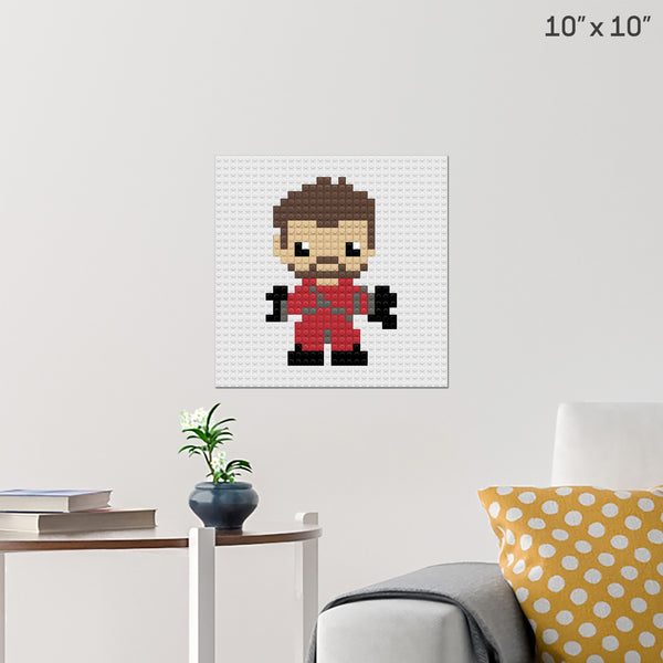Star-Lord Pixel Art Wall Poster - Build Your Own with Bricks! - BRIK