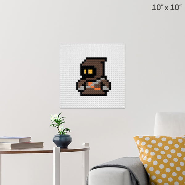 Star Wars Jawa Pixel Art Wall Poster - Build Your Own with Bricks! - BRIK