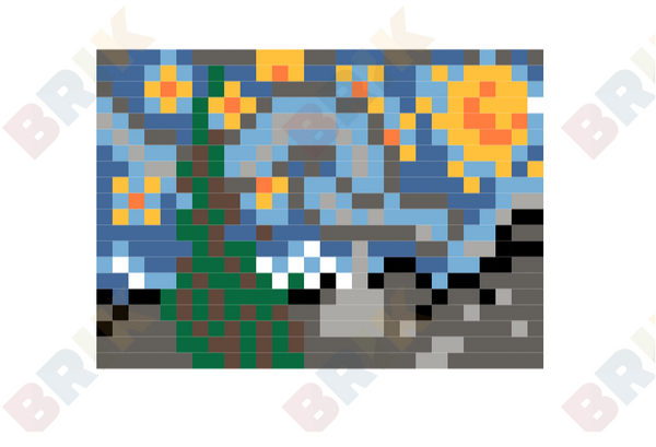 Starry Night Pixel Art – BRIK