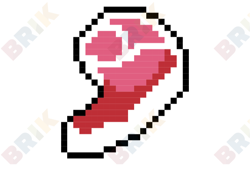Minecraft Steak Pixel Art