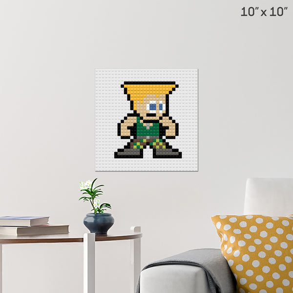 Street Fighter Guile Pixel Art Wall Poster - Build Your Own with Bricks ...