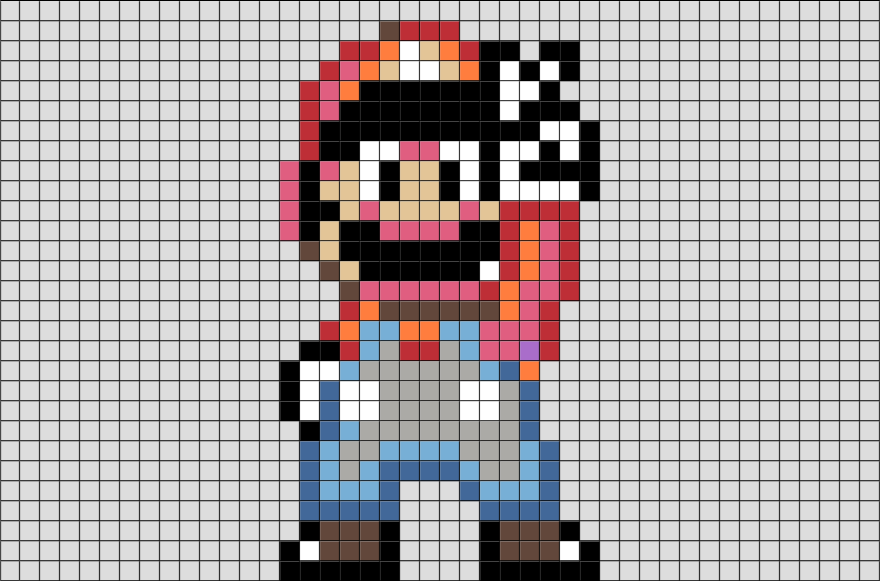 Pixel Art Minecraft Mario Grid Pixel Art Kit "Big Shroom(s)"