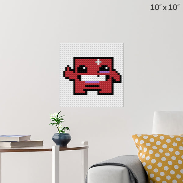 Super Meat Boy Pixel Art Wall Poster - Build Your Own with Bricks! - BRIK