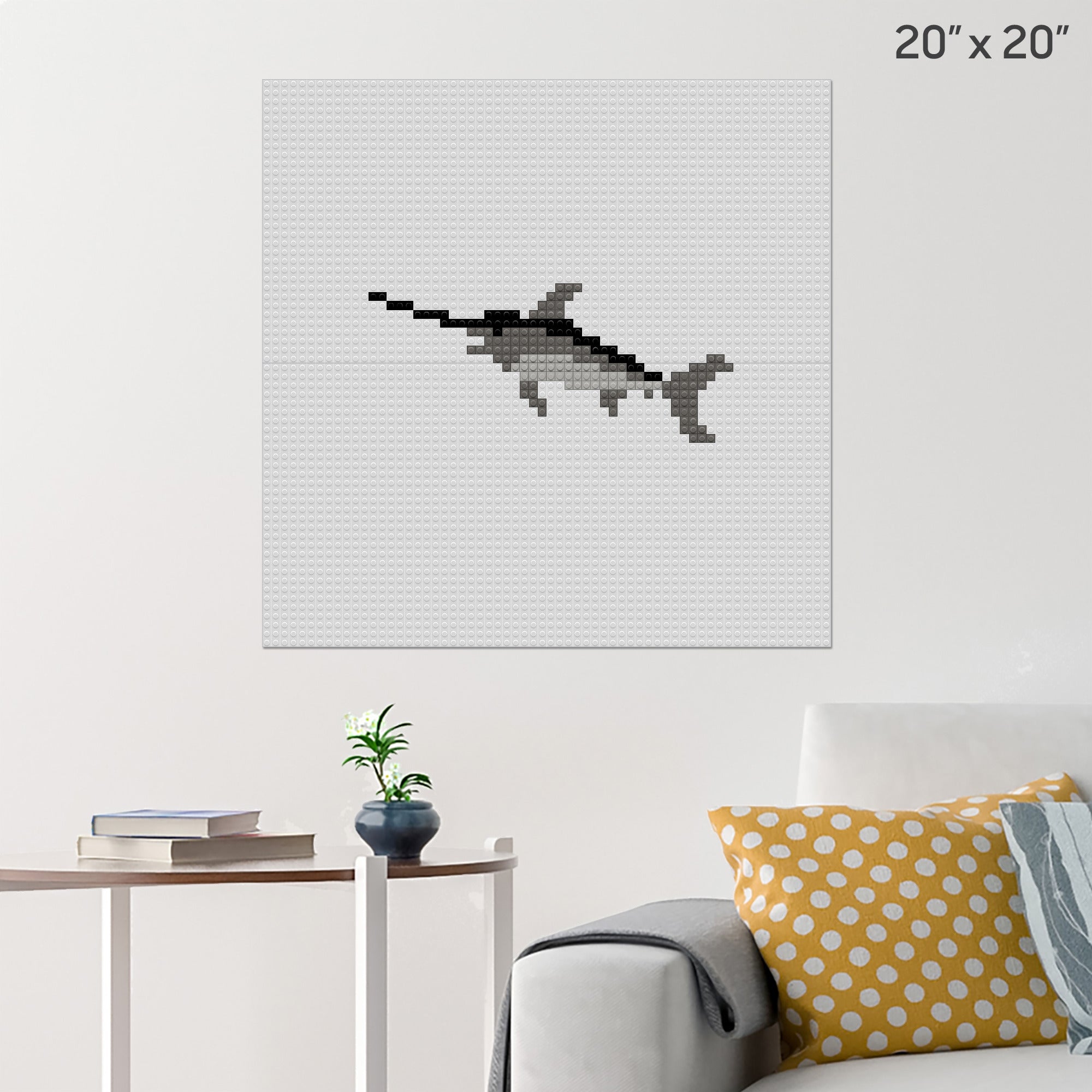 Swordfish Pixel Art Wall Poster - Build Your Own with Bricks! - BRIK
