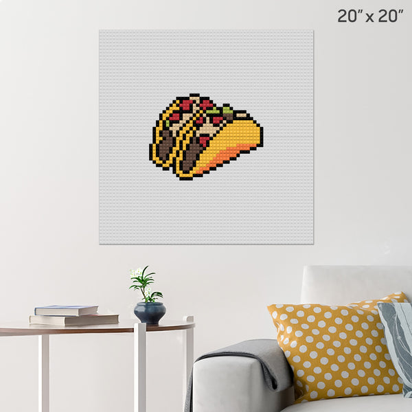 Taco Pixel Art Wall Poster - Build Your Own with Bricks! - BRIK