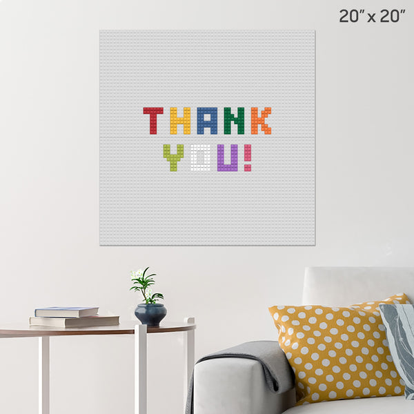Thank you Pixel Art Wall Poster - Build Your Own with Bricks! - BRIK