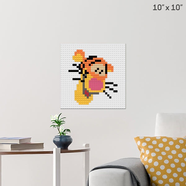 Tigger Pixel Art Wall Poster - Build Your Own with Bricks! - BRIK