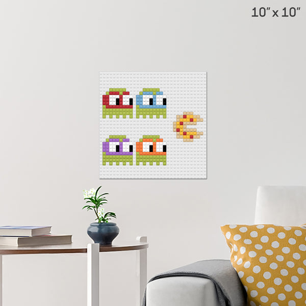 Tmnt Pac Man Ghosts Wall Poster Build Your Own With Bricks Brik