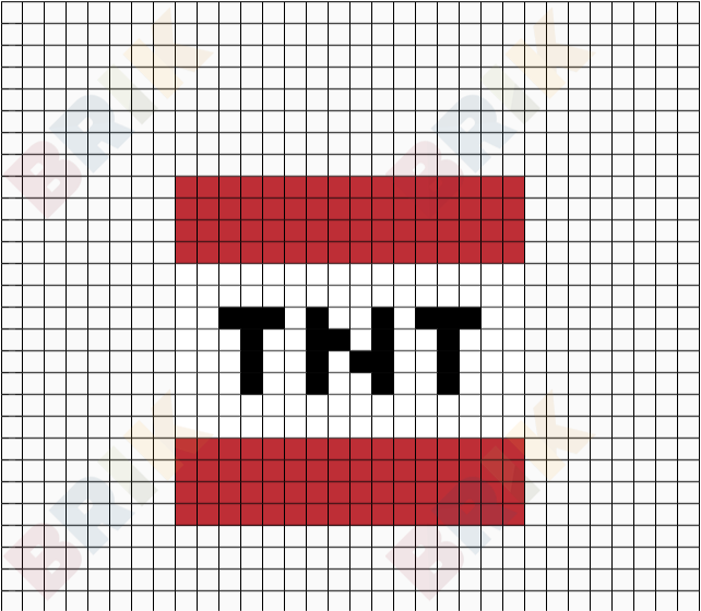 Minecraft Tnt Pixel Art Template Dynamite In Pixel Art Style 22609581