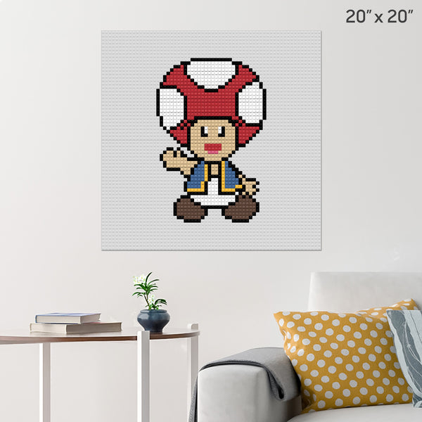 Toad Pixel Art Wall Poster - Build Your Own with Bricks! - BRIK