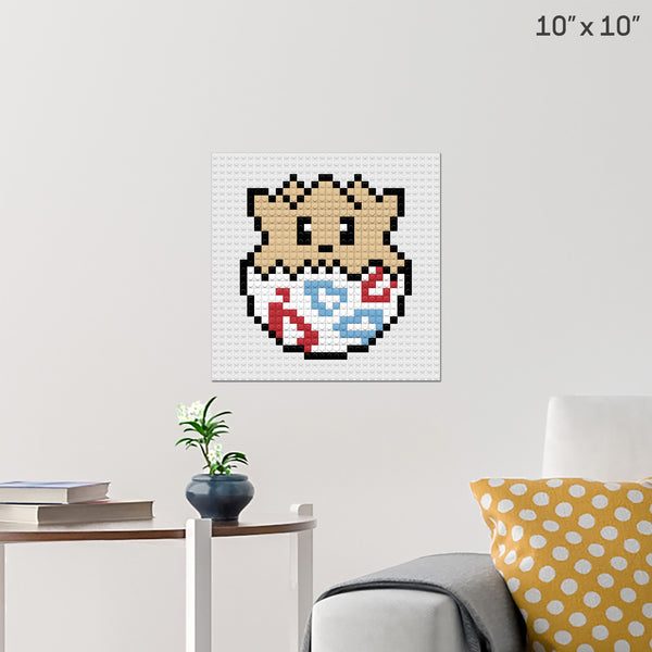 Togepi Pixel Art Wall Poster - Build Your Own with Bricks! - BRIK
