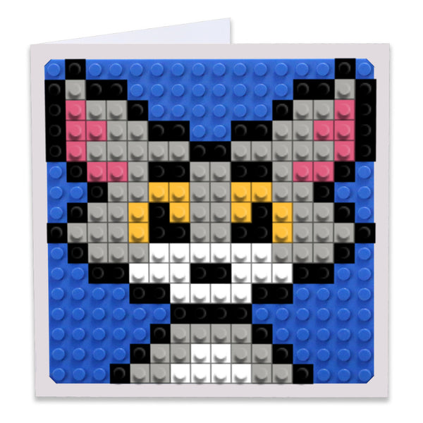 Tom Cat Pixel Art Build-On Greeting Card | BRIK