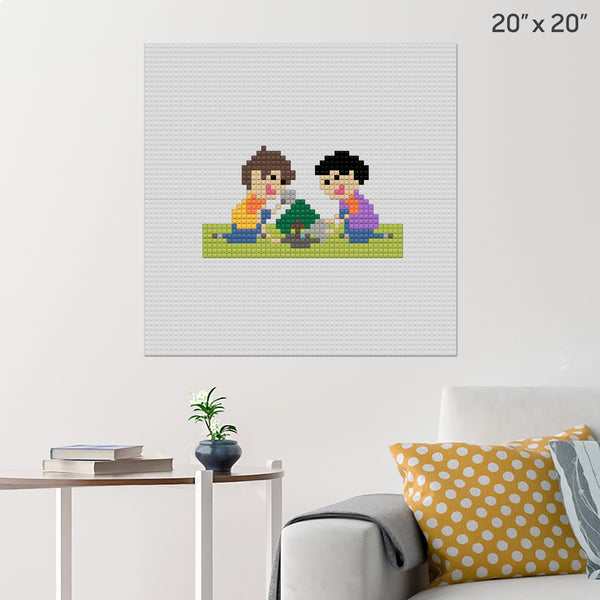 Tree Planting Pixel Art Wall Poster - Build Your Own with Bricks! - BRIK