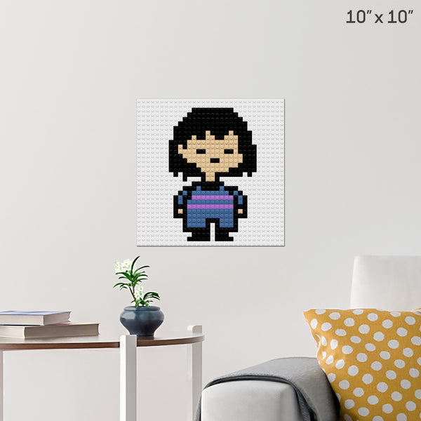 Undertale Frisk Pixel Art Wall Poster - Build Your Own with Bricks! - BRIK