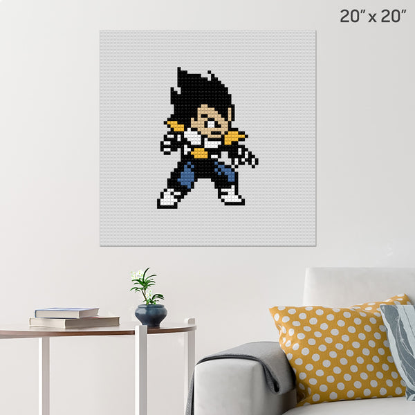 Vegeta Pixel Art Wall Poster - Build Your Own with Bricks! - BRIK