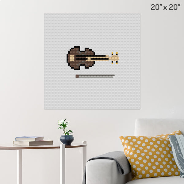 Violin Day Pixel Art Wall Poster - Build Your Own with Bricks! - BRIK