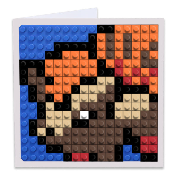 Vulpix Pixel Art Build-On Greeting Card | BRIK