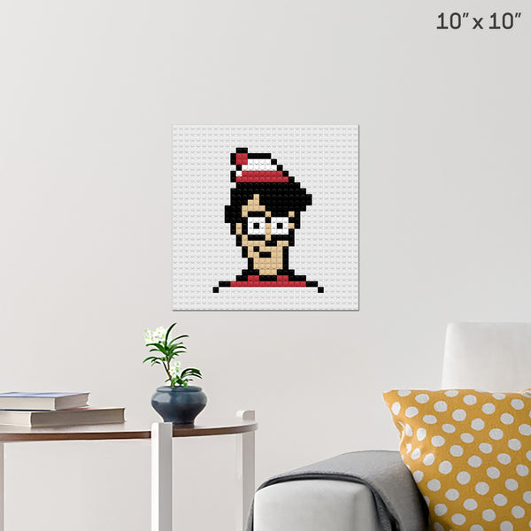 Waldo Pixel Art Wall Poster - Build Your Own with Bricks! - BRIK