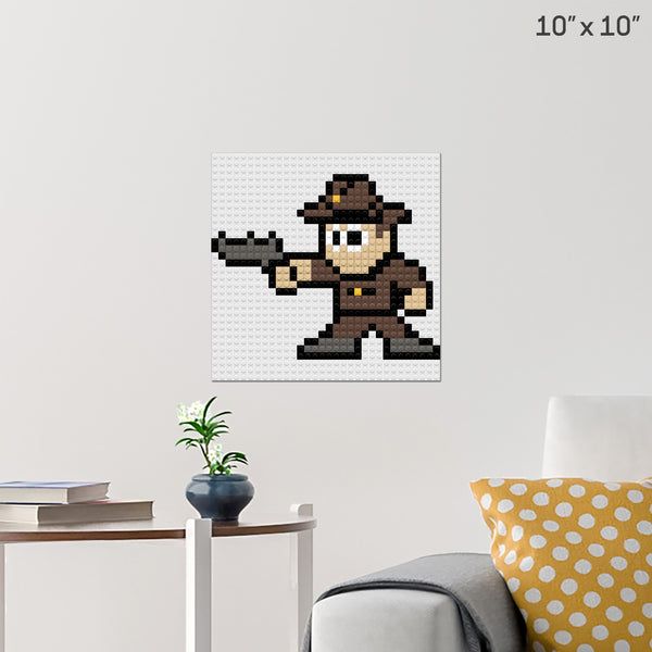 Walking Dead Rick Pixel Art Wall Poster - Build Your Own with Bricks ...