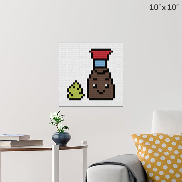 Wasabi and Soy Sauce Pixel Art Wall Poster - Build Your Own with Bricks ...