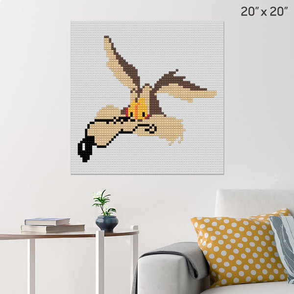 Wile E. Coyote Pixel Art Wall Poster - Build Your Own with Bricks! - BRIK