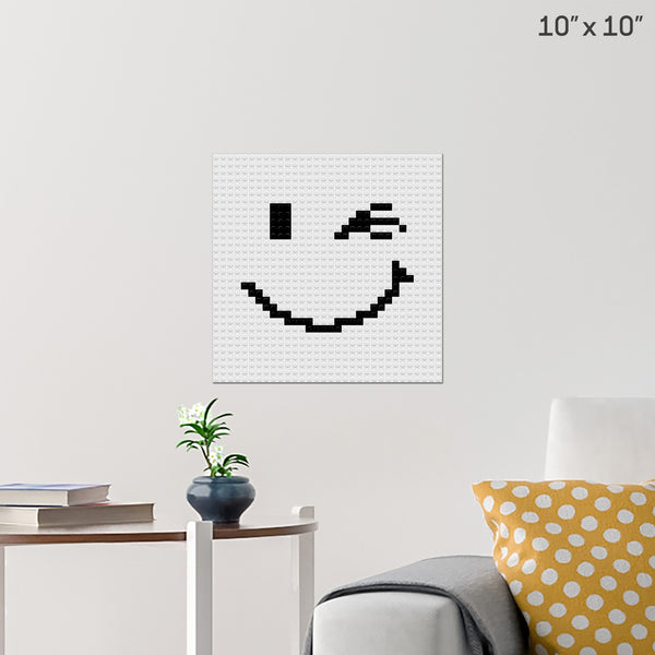 Wink Pixel Art Wall Poster - Build Your Own with Bricks! - BRIK