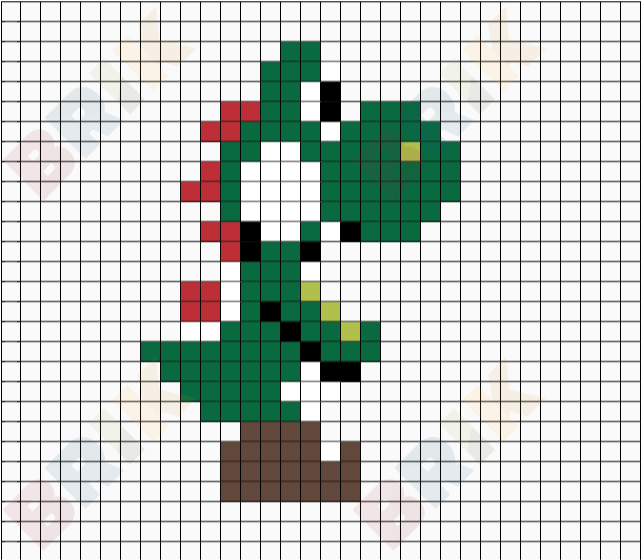 Graph Paper Art Yoshi